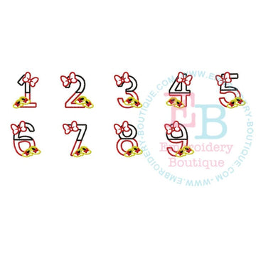 Magical Bow Shoes Applique Number Set