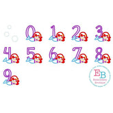 Mermaid Applique Number Set