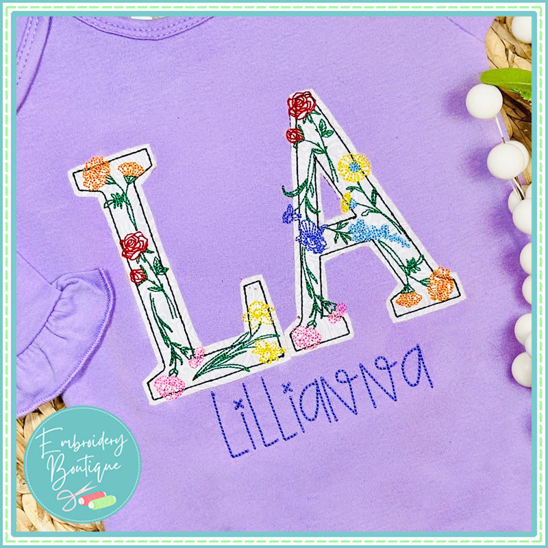 Wildflower Applique Alphabet | Embroidery Boutique