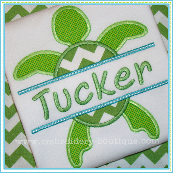 Split Sea Turtle Applique | Embroidery Boutique