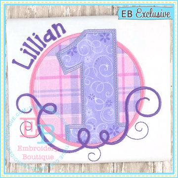 Swirl Circle Applique Number Set