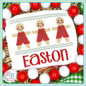 Gingerbread Boy Cross Stitch Embroidery Design