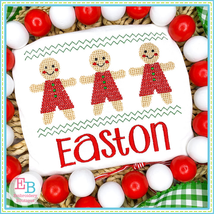 Gingerbread Boy Cross Stitch Embroidery Design