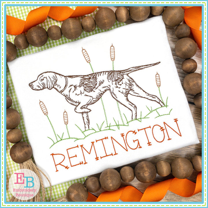 Hunting Dog Embroidery Design