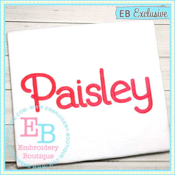 Paisley Embroidery Font | Embroidery Boutique
