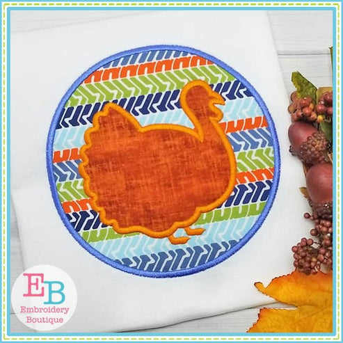 Turkey Circle Patch | Embroidery Boutique
